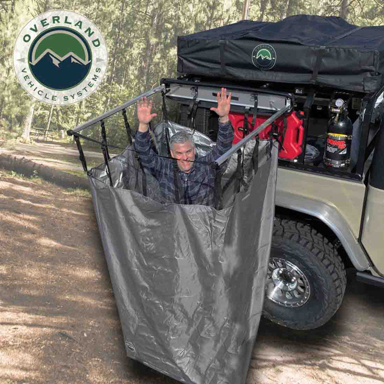 Overland Vehicle Systems HD Nomadic Car-Side Shower Room — Tacoma Lifestyle