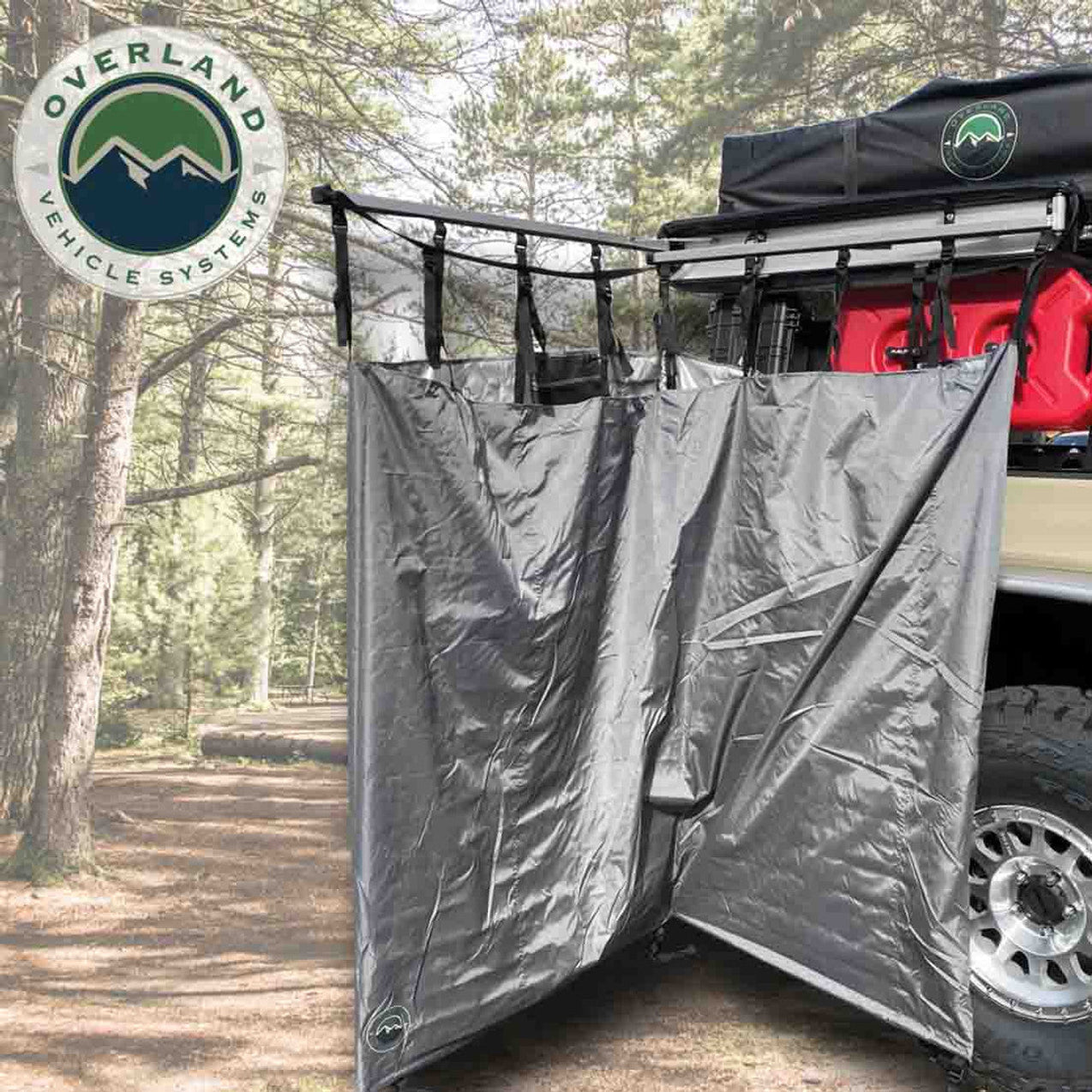 Overland Vehicle Systems HD Nomadic Car-Side Shower Room — Tacoma Lifestyle